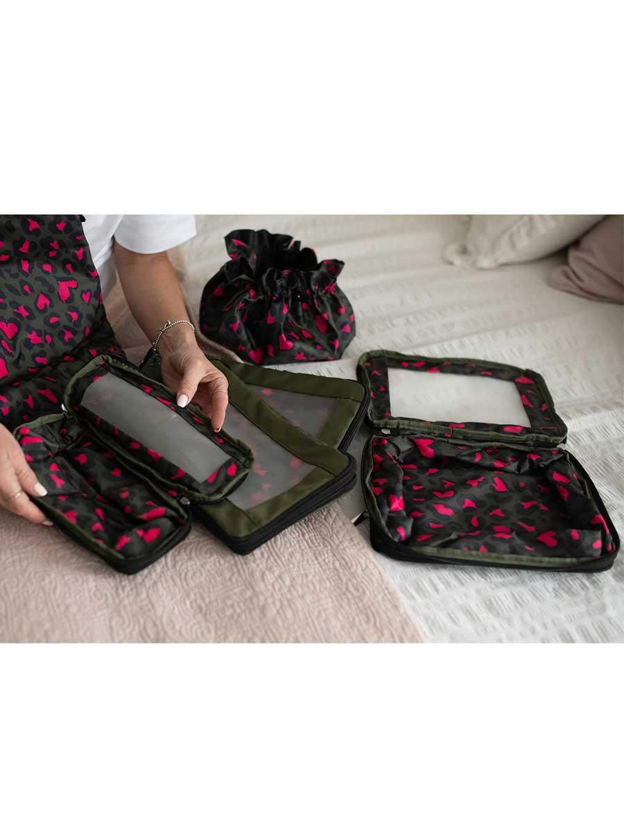 Donna May London Compression Packing Cubes set of 4 - Khaki & Pink ...
